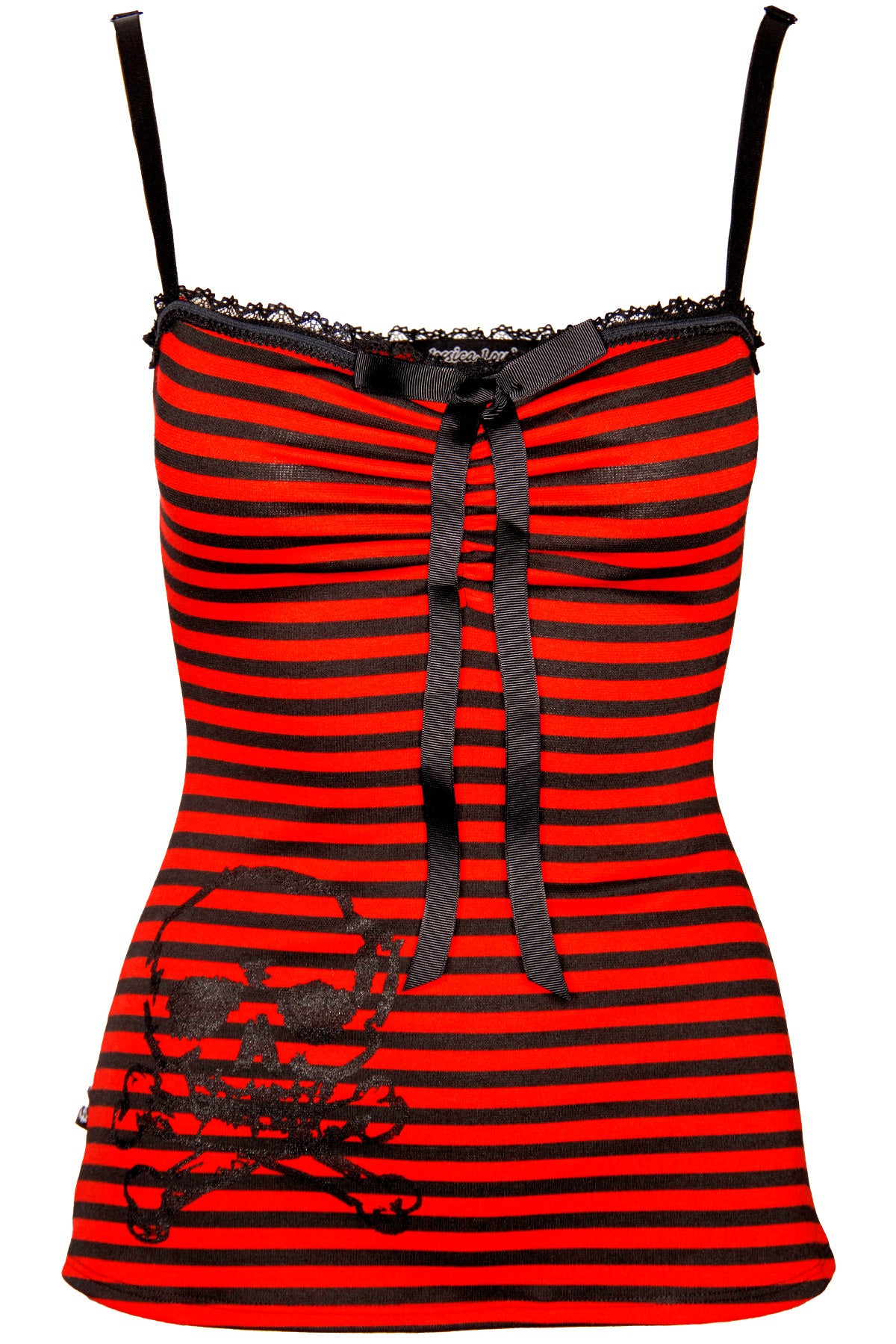 Avril Striped Skull Tank- skull tanks for women-Jessica Louise