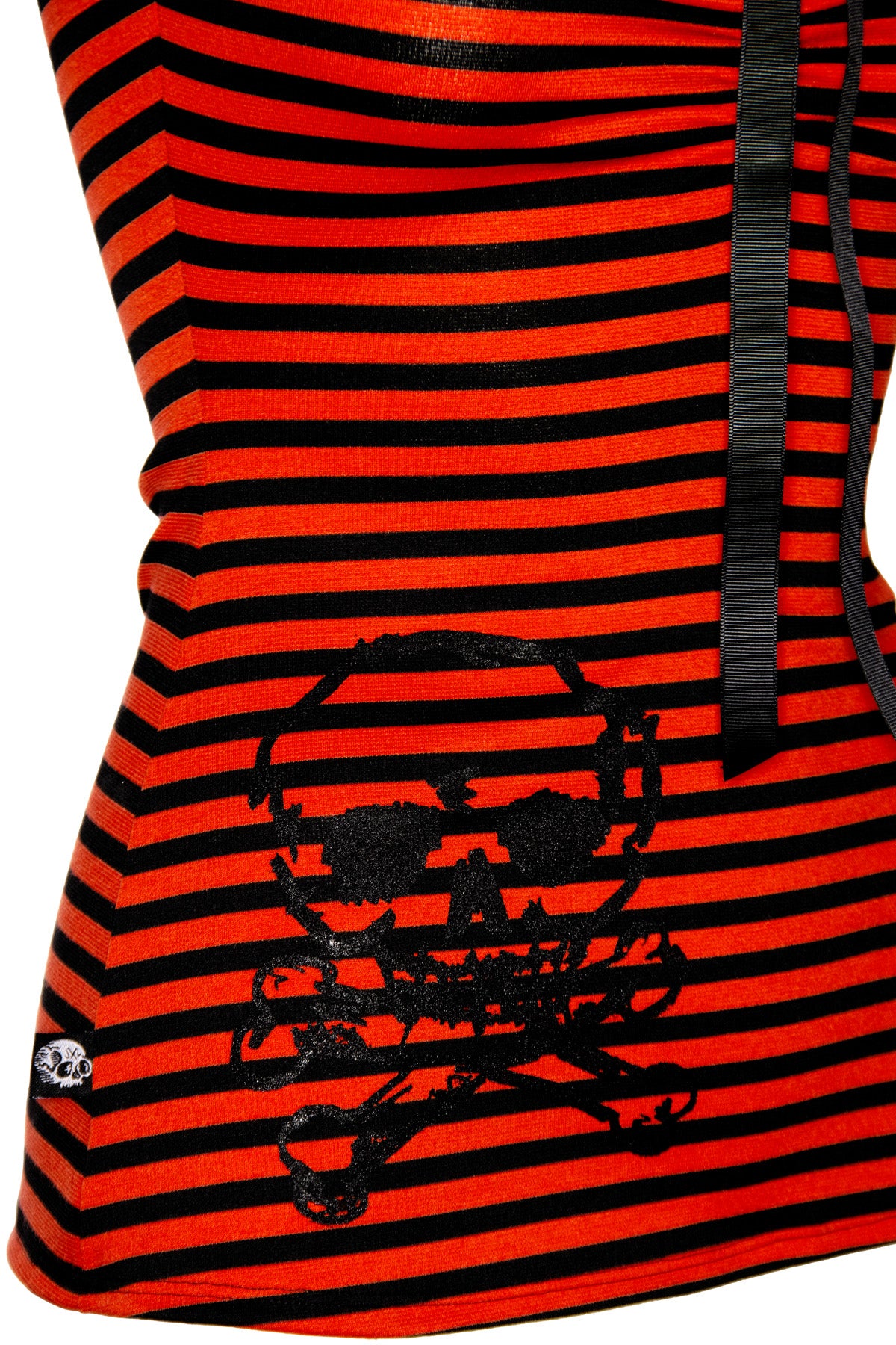 Avril Striped Skull Tank- skull tanks for women-Jessica Louise