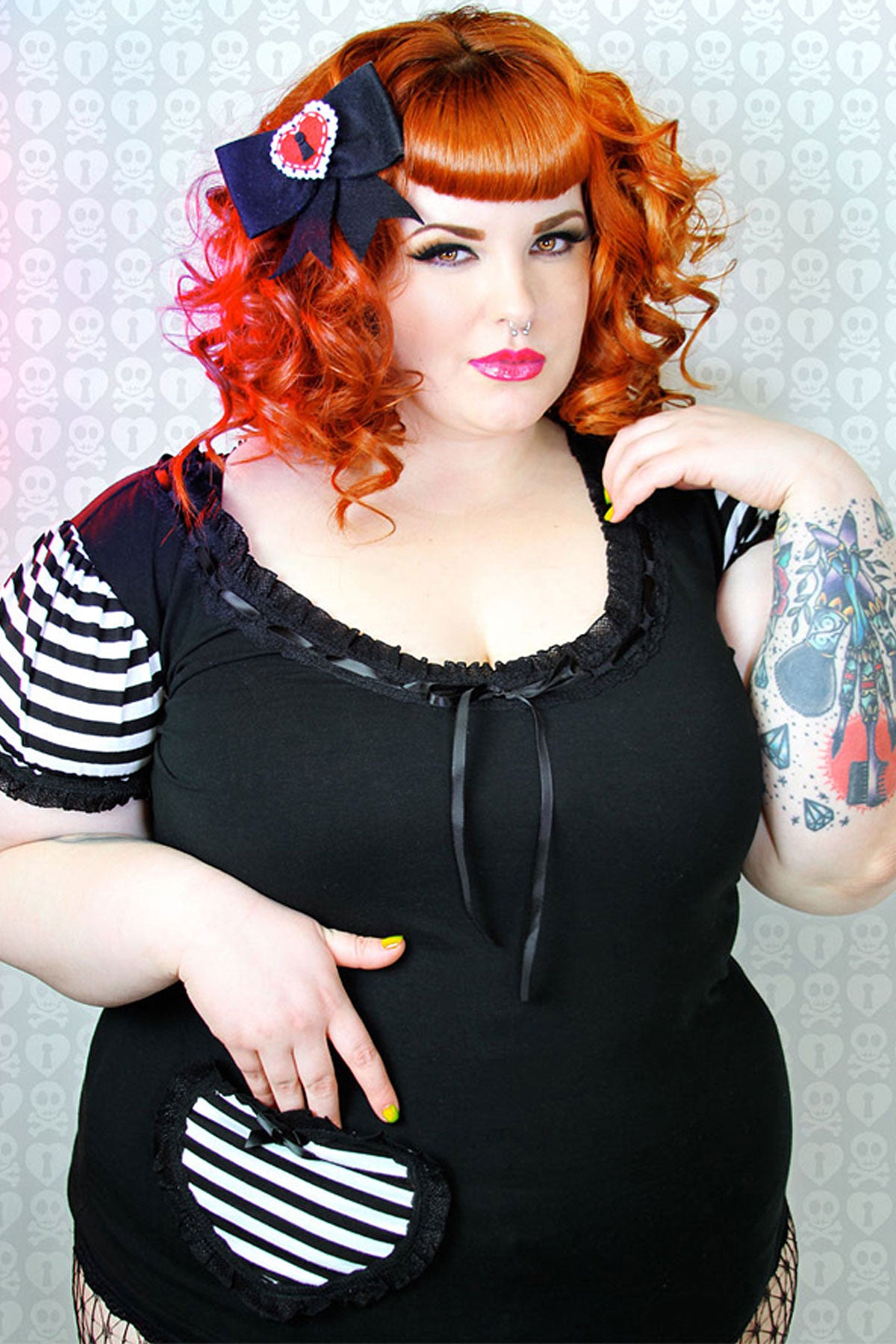 Jessica Louise Puff Sleeve with Heart Pocket Top