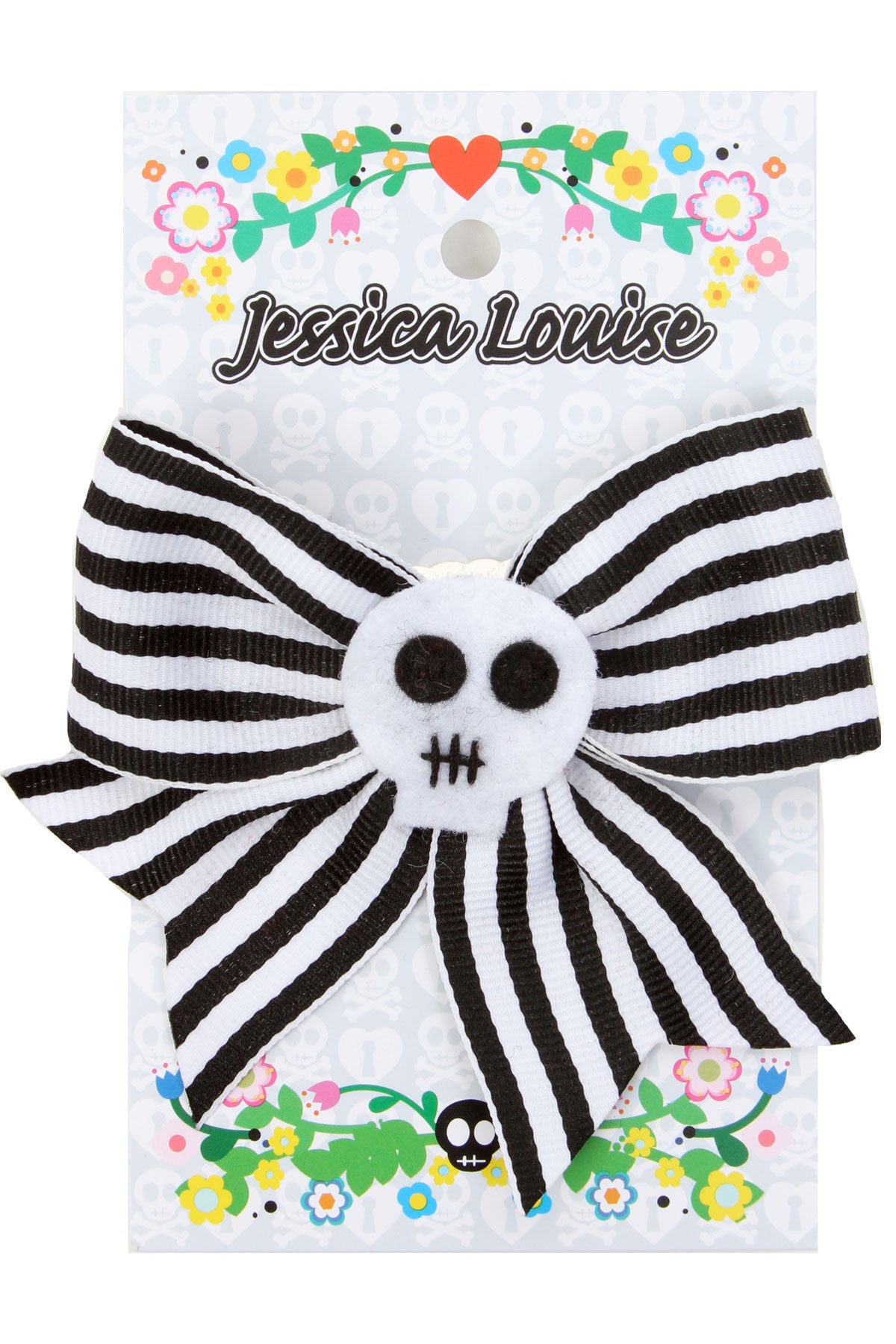 Handmade Jessica Louise Skull Grosgrain Ribbon Bow – Clip Back ...